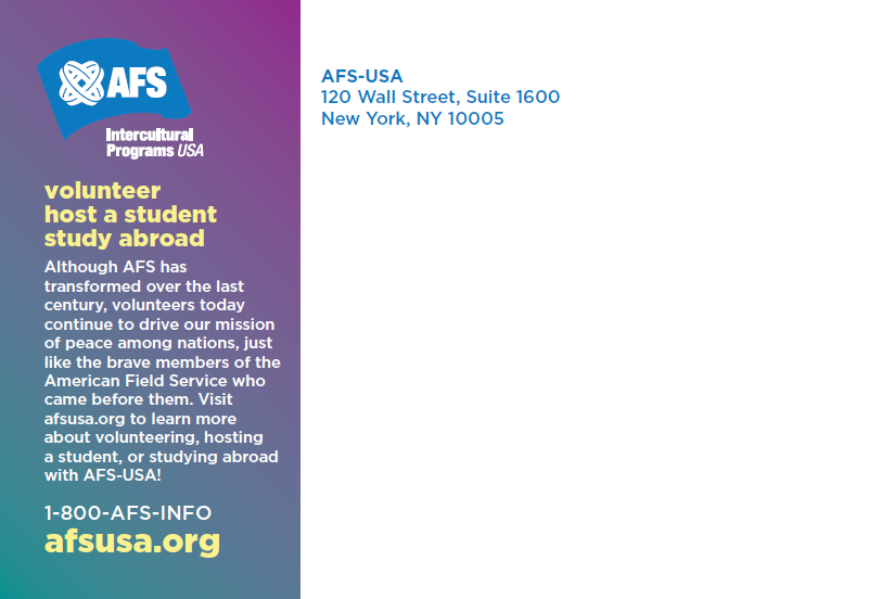 AFS Founders' Day Postcard – AFS-USA